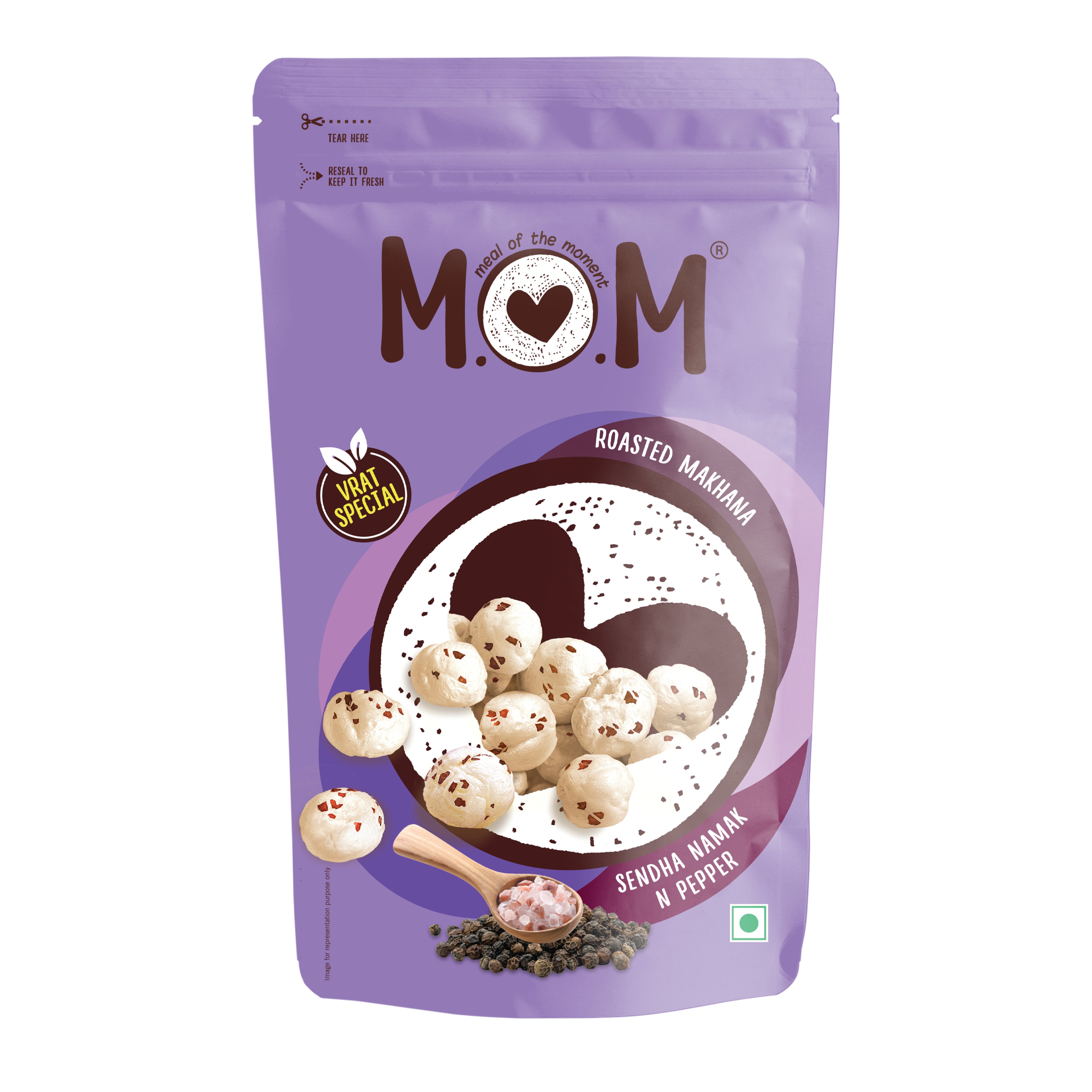 Sendha Namak N Pepper Makhana, Vrat Special – MOM Meal of the Moment